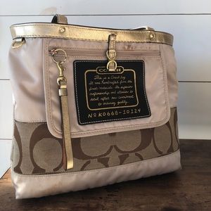 Coach | Bags | Coach Signature Stripe Reversible Tote | Poshmark